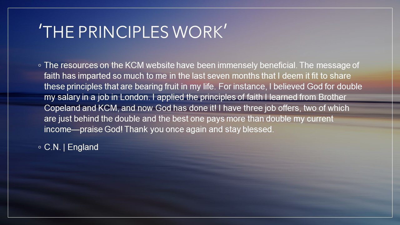 THE PRINCIPLES WORK - KCM Europe